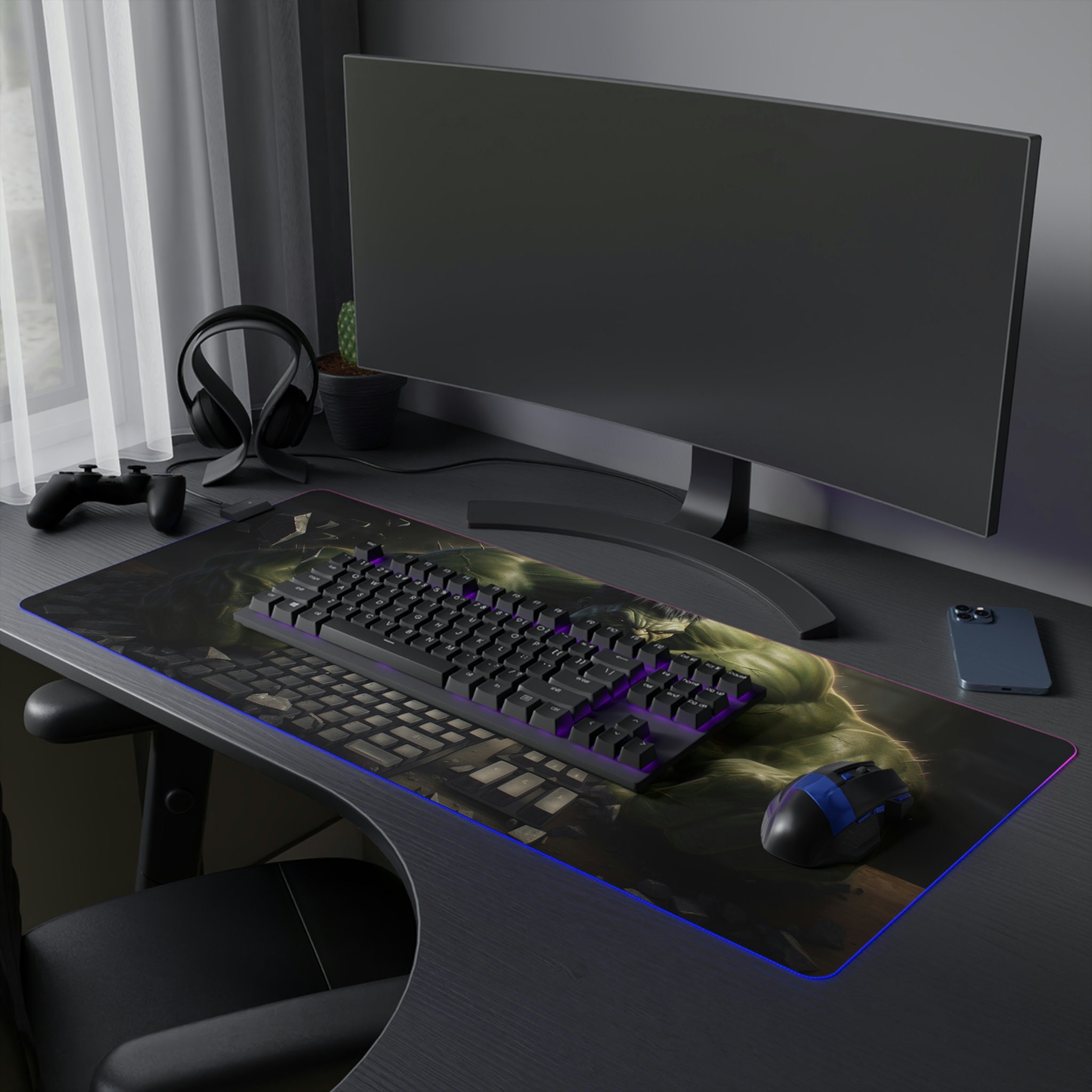 Hulk Desk Mat RAGE QUIT Hulk Smashing Keyboard Mouse Pad Xl Mousepad ...