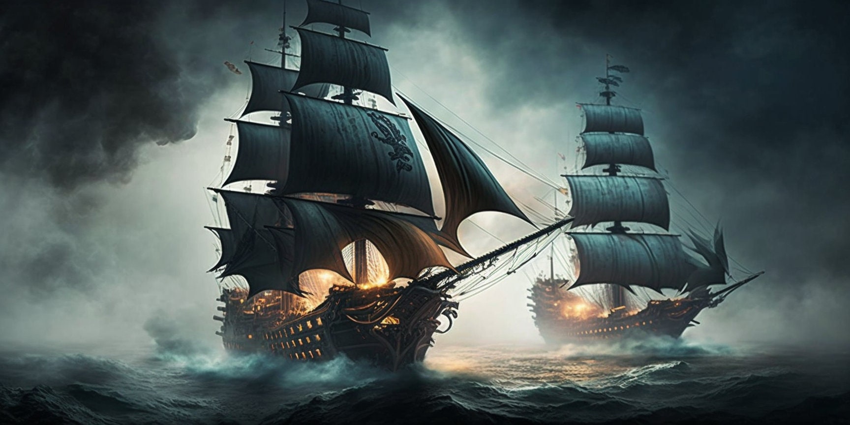 Pirate Ship LED Gaming Mouse Pad, Desk Mat Pirates Themed Xxl Mousepad ...