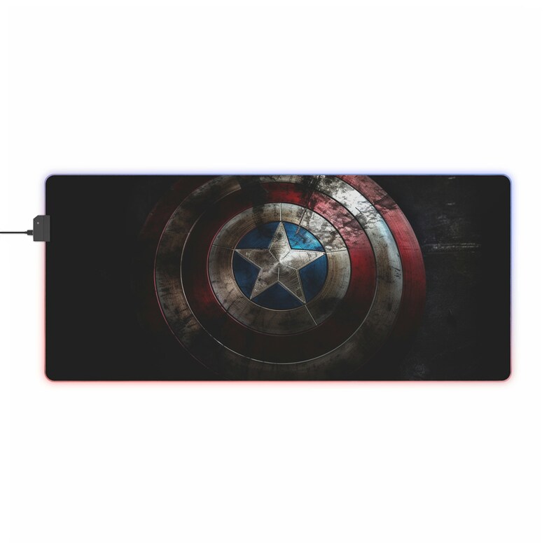 Captain America Gaming Deskmat XXL LED Superhero Mousepad Captain ...