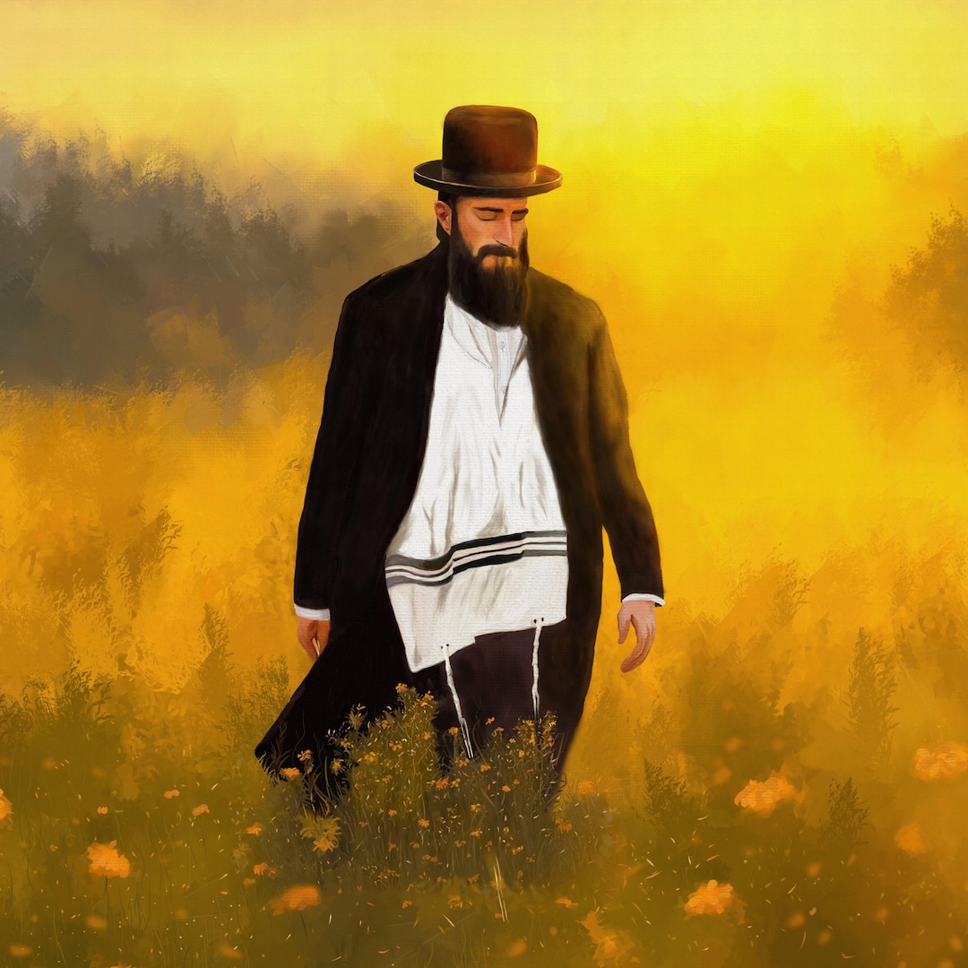 Breslov Hisbodedus Jewish Prayer Art - Golden Hour Prayer, Jewish ...