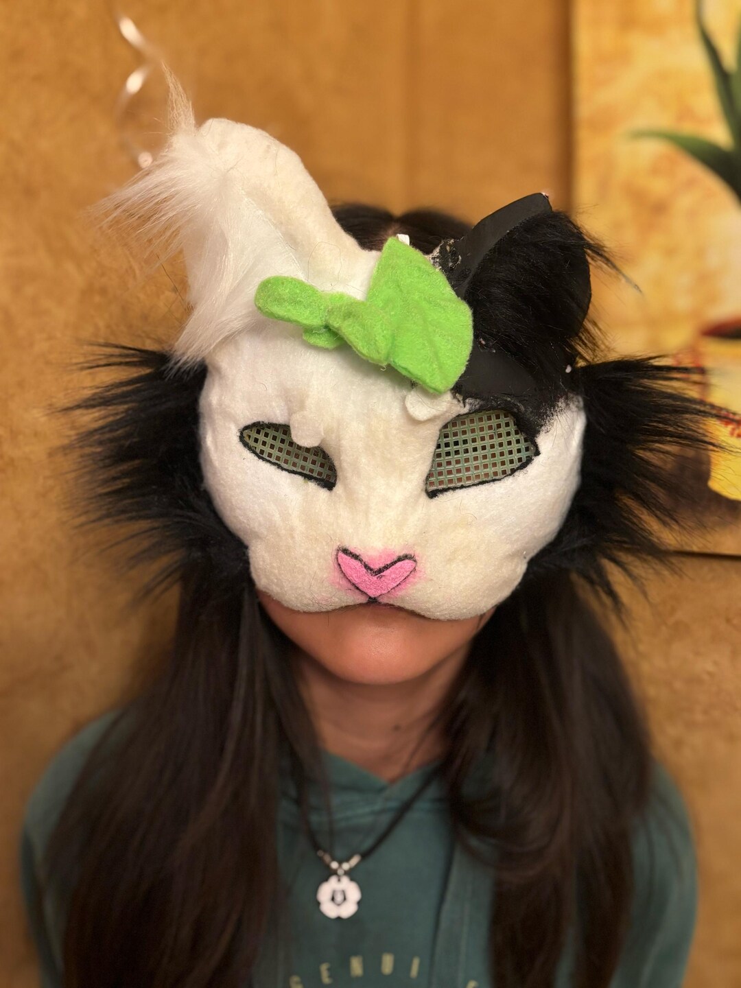 Black/white Cat Mask - Handcrafted | Feline Cosplay & Costume Mask - Etsy