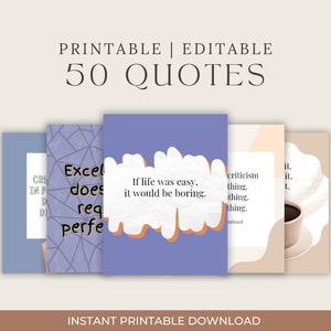 50 Motivational Quotes - Printable & Editable Template - Etsy