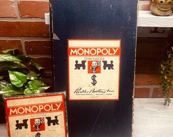 Vintage 1964 Deluxe Monopoly Red Box Complete Parker Brothers Board ...