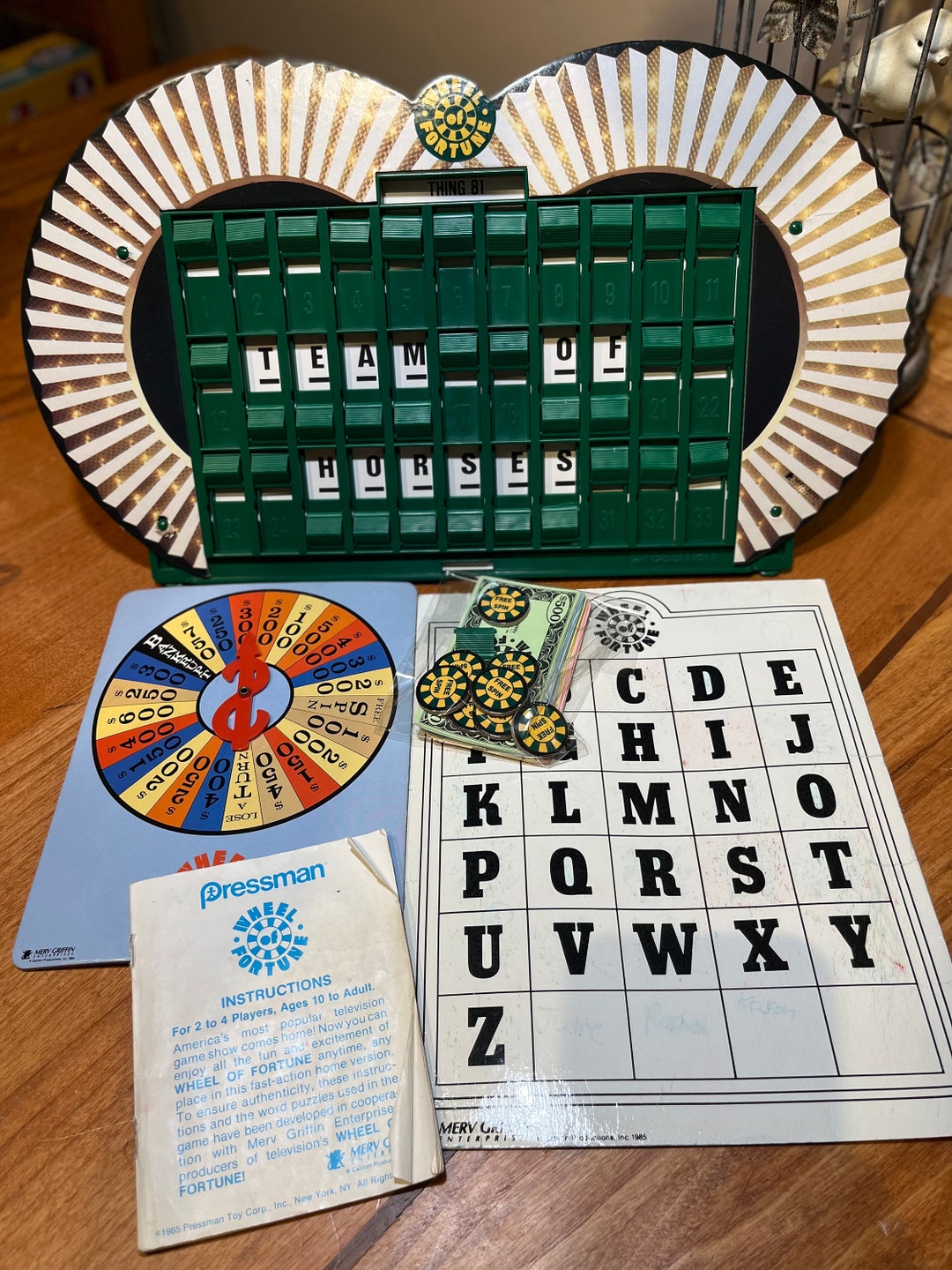 Vintage 1985 Wheel of Fortune Board Game by Pressman Games - Etsy