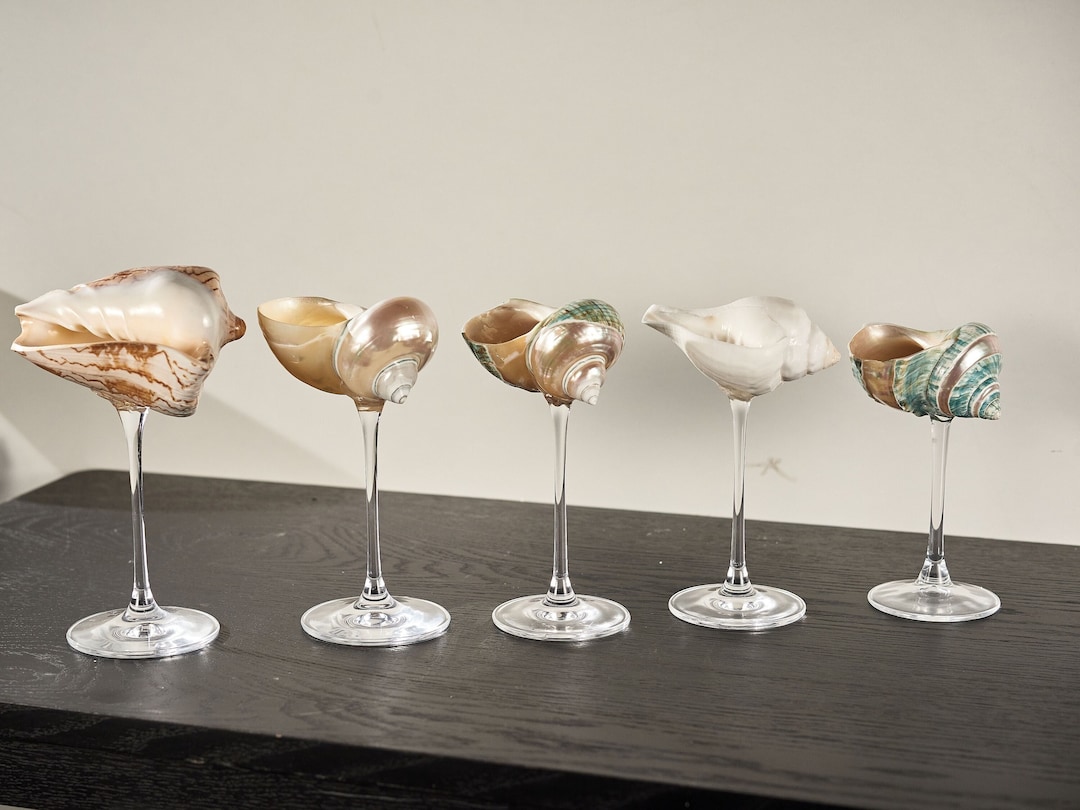 Handmade Natural Conch Shell Wine Glass,beach Wedding Wine Glasses ...