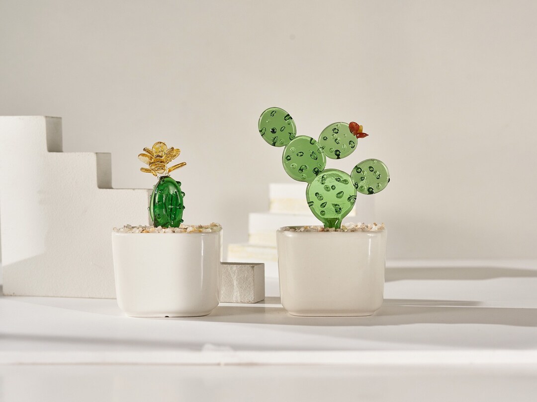 Handmade Glass Succulents,glass Potted Plants, Fused Glass Succulents ...