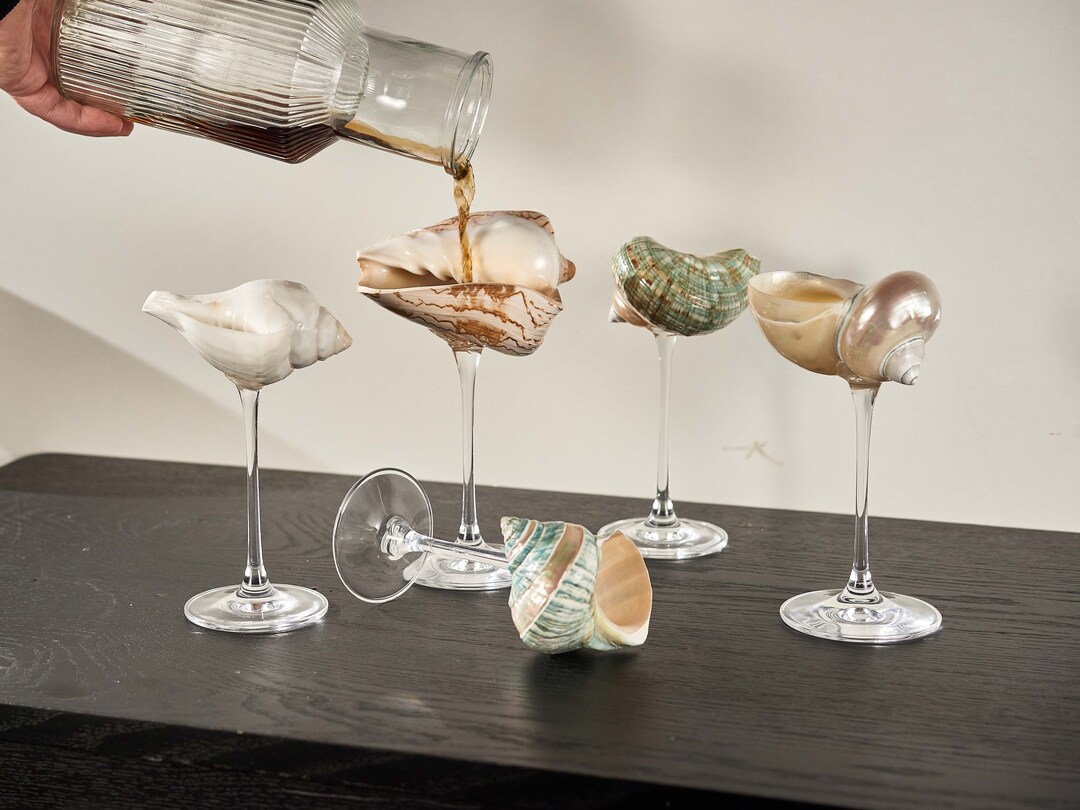 Handmade Natural Conch Shell Wine Glass,beach Wedding Wine Glasses ...