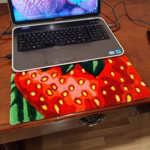 Keyboard Mat Strawberry Fluffy Strawberry Keyboard Mat Tufted Keyboard ...