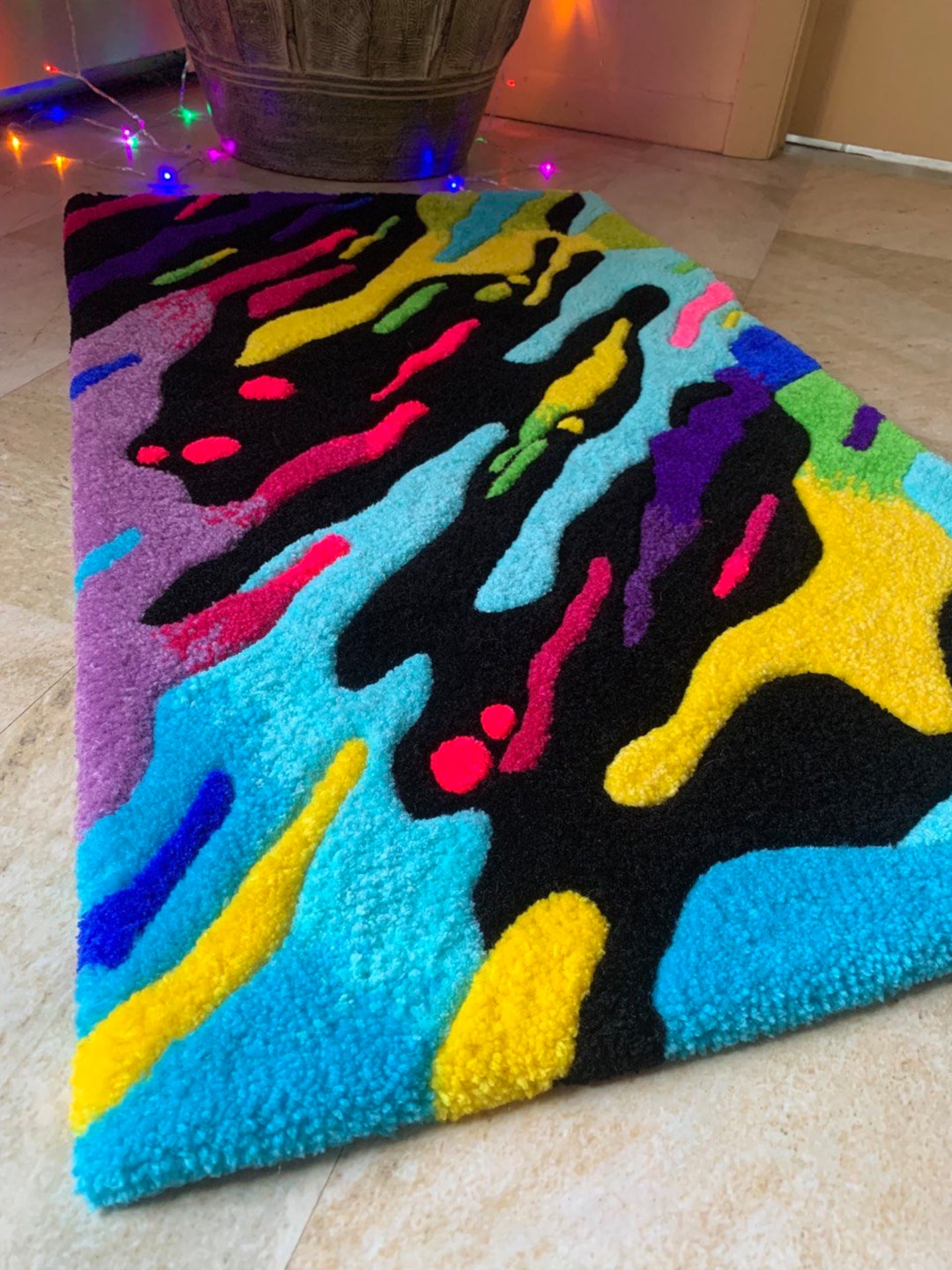 Rainbow Tufted Rug Aesthetic Rug Bright Carpet Multicolor Rug Colored ...