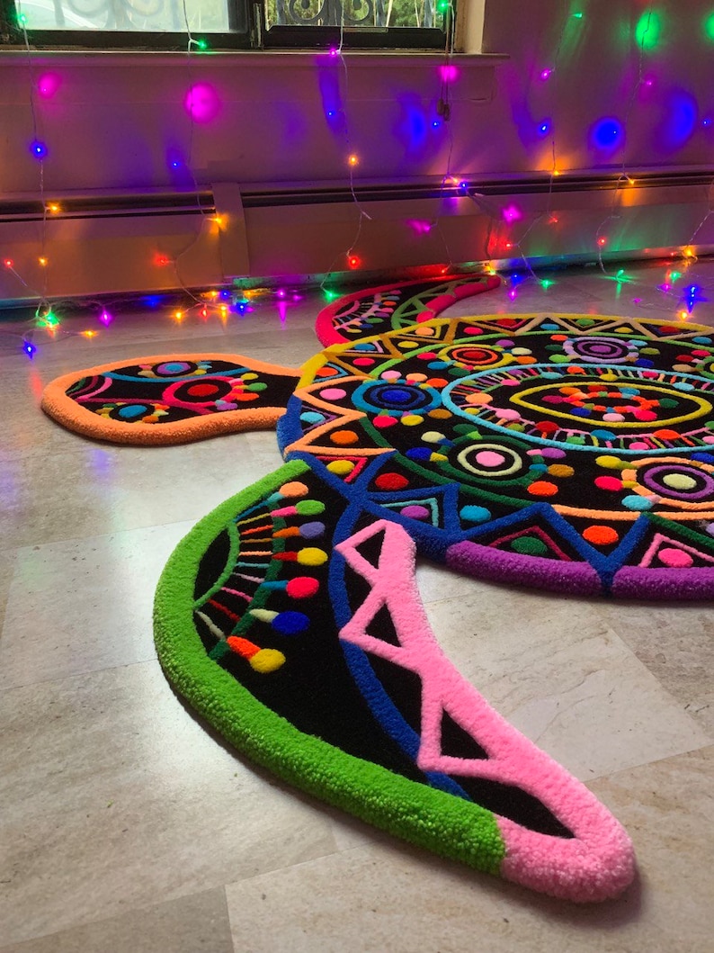 Turtle Rug Meditation Turtle Rug Rainbow Carpet Rainbow Turtle Rug ...