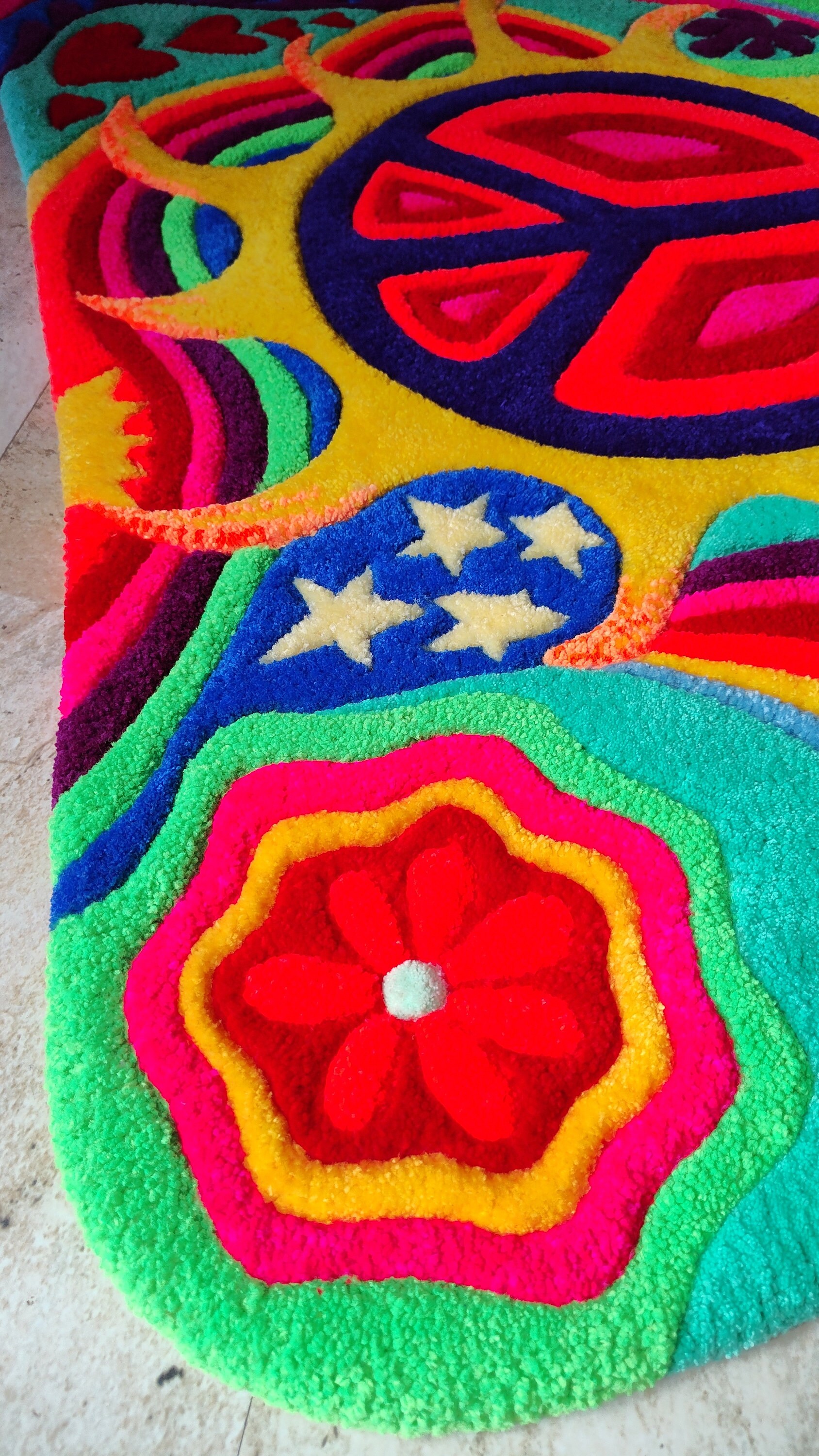 Rainbow Tufted Rug Aesthetic Rug Bright Carpet Multicolor Rug Colored ...