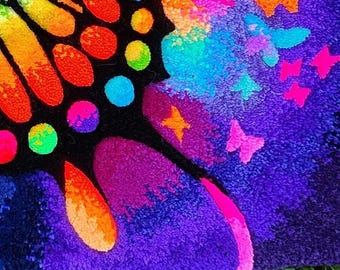 Rainbow Tufted Rug, Aesthetic Rug, Bright Carpet, Multicolor Rug ...