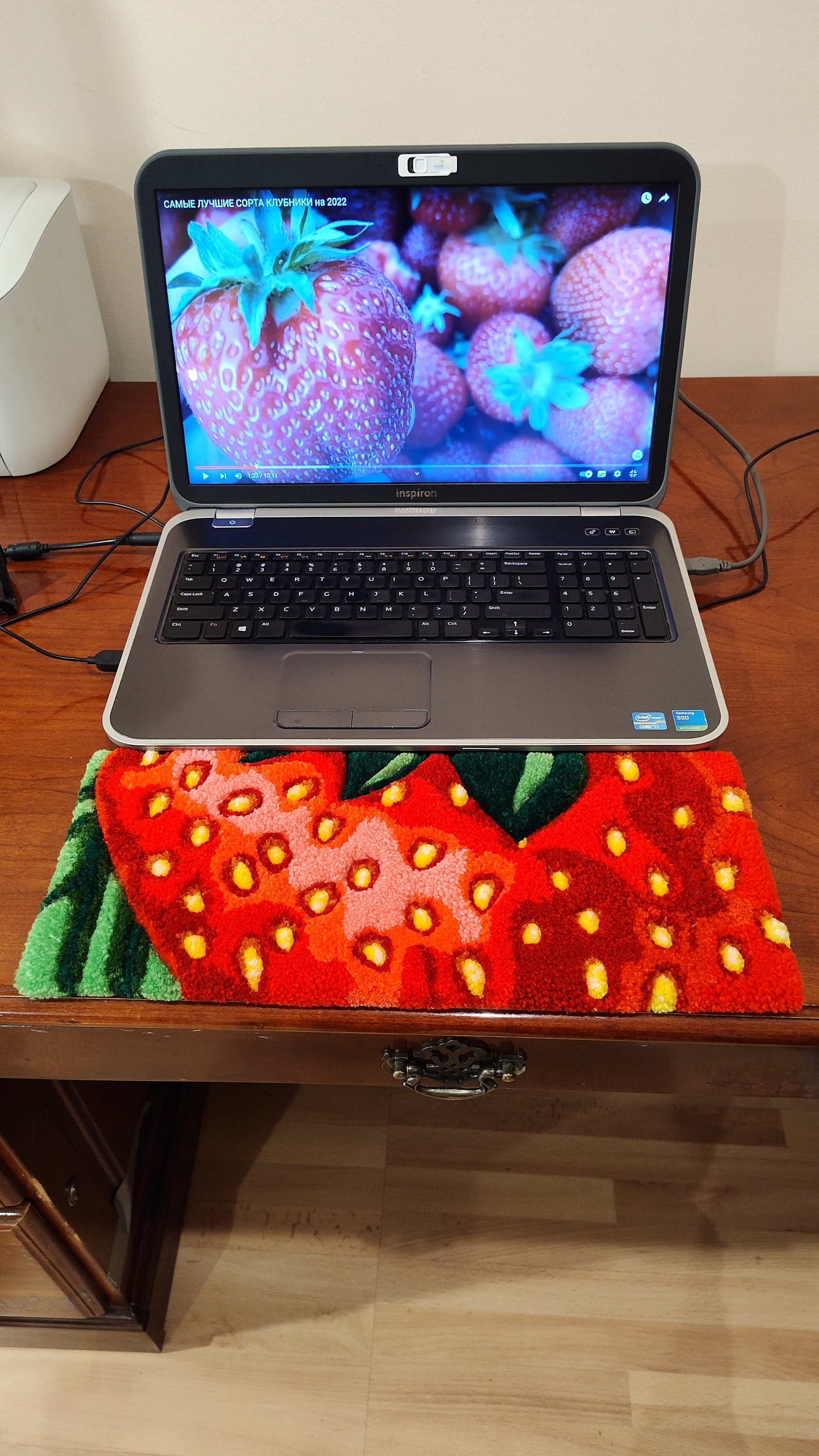 Keyboard Mat Strawberry Fluffy Strawberry Keyboard Mat Tufted Keyboard ...