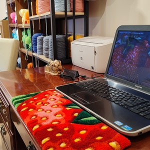 Keyboard Mat Strawberry Fluffy Strawberry Keyboard Mat Tufted Keyboard ...