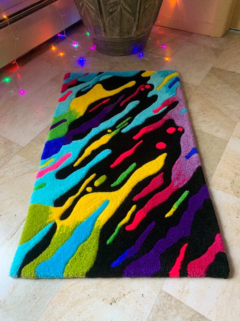 Rainbow Tufted Rug Aesthetic Rug Bright Carpet Multicolor Rug - Etsy