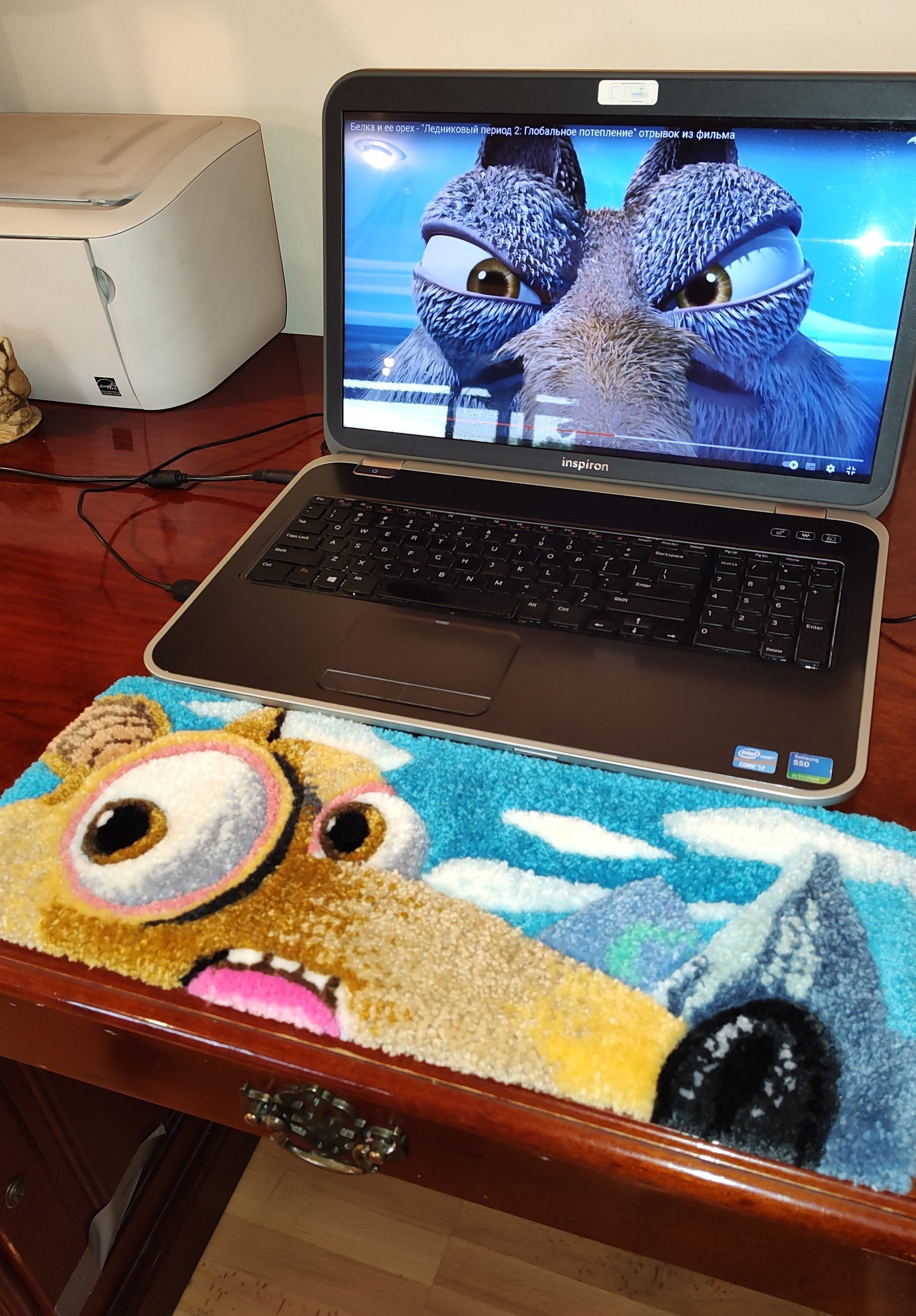 Fluffy Squirrel Ice Age Keyboard Mat, Fluffy Squirrel Mat, Hand Mat ...