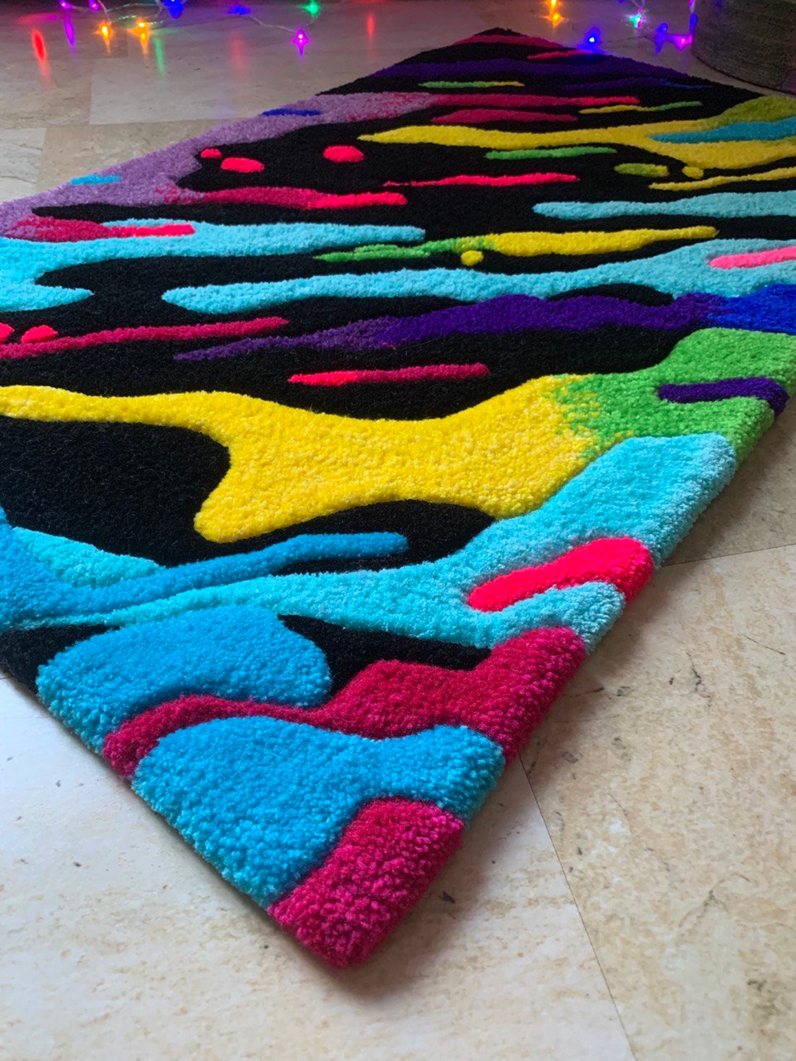 Rainbow Tufted Rug Aesthetic Rug Bright Carpet Multicolor Rug Colored ...