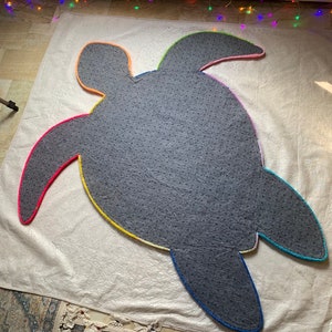 Turtle Rug Meditation Turtle Rug Rainbow Carpet Rainbow Turtle Rug ...