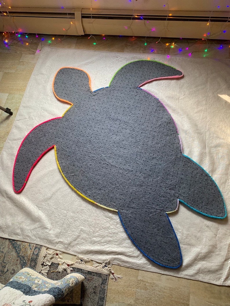Turtle Rug Meditation Turtle Rug Rainbow Carpet Rainbow Turtle Rug ...