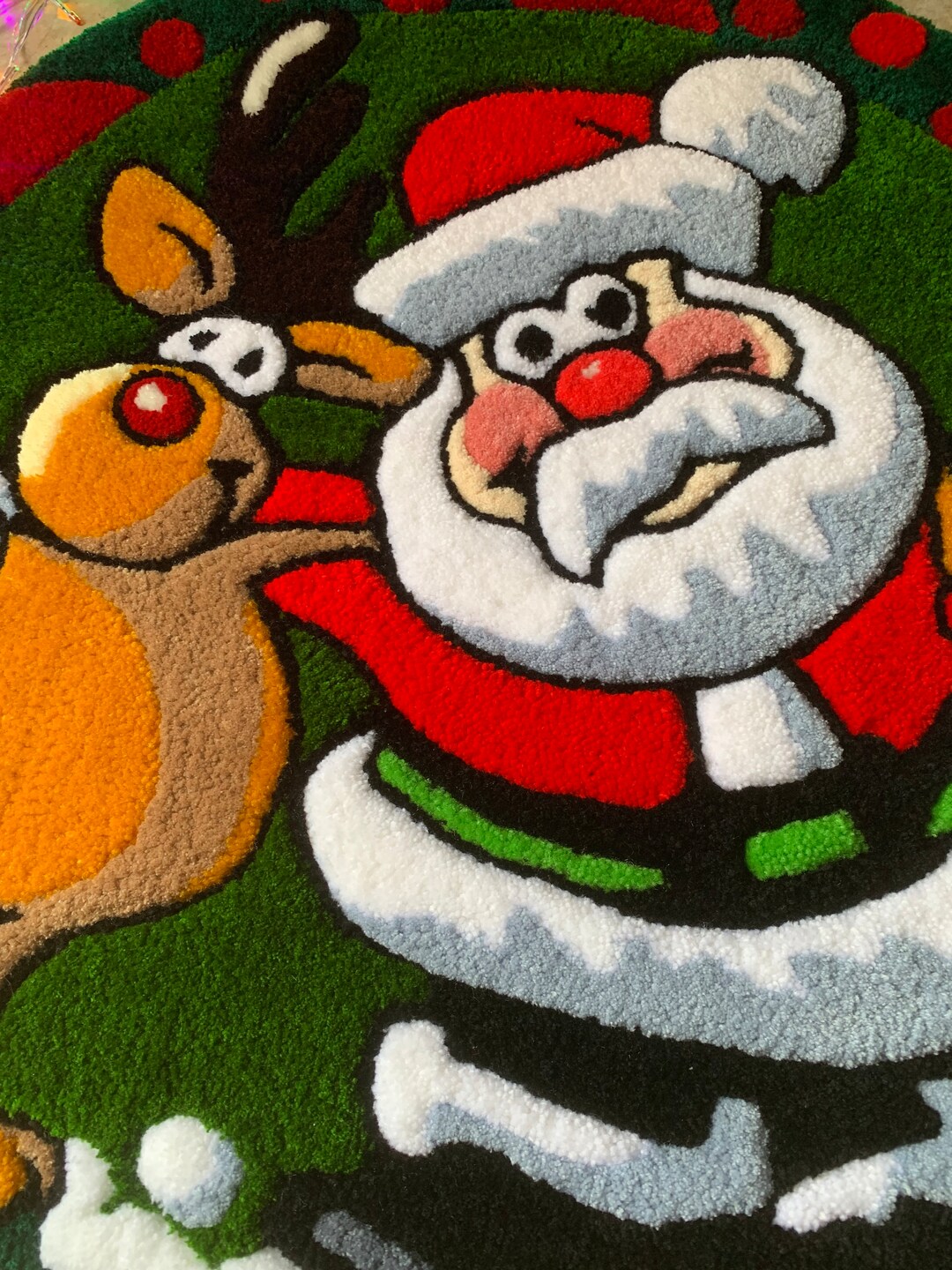 Santa Claus Area Rug, Merry Christmas Rug, Christmas Decoration ...