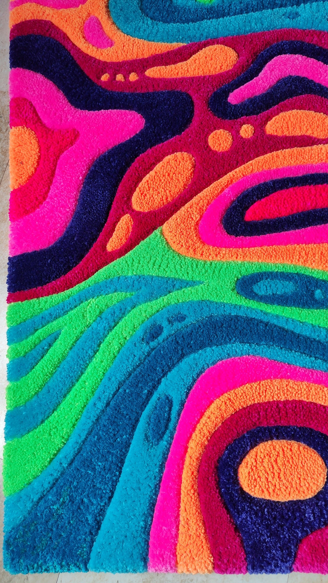 Rainbow Tufted Rug, Aesthetic Rug, Bright Carpet, Multicolor Rug ...