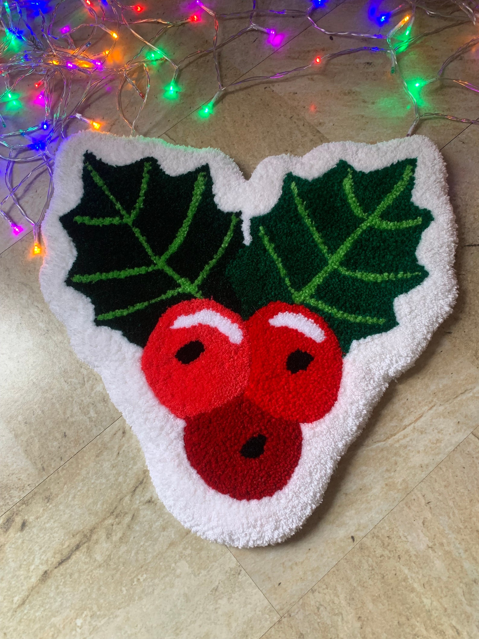 Christmas Kids Rug Cranberry Rug Christmas Decor Handmade Tufted Carpet ...