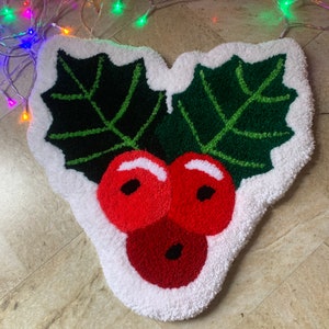 Christmas Kids Rug Cranberry Rug Christmas Decor Handmade Tufted Carpet ...