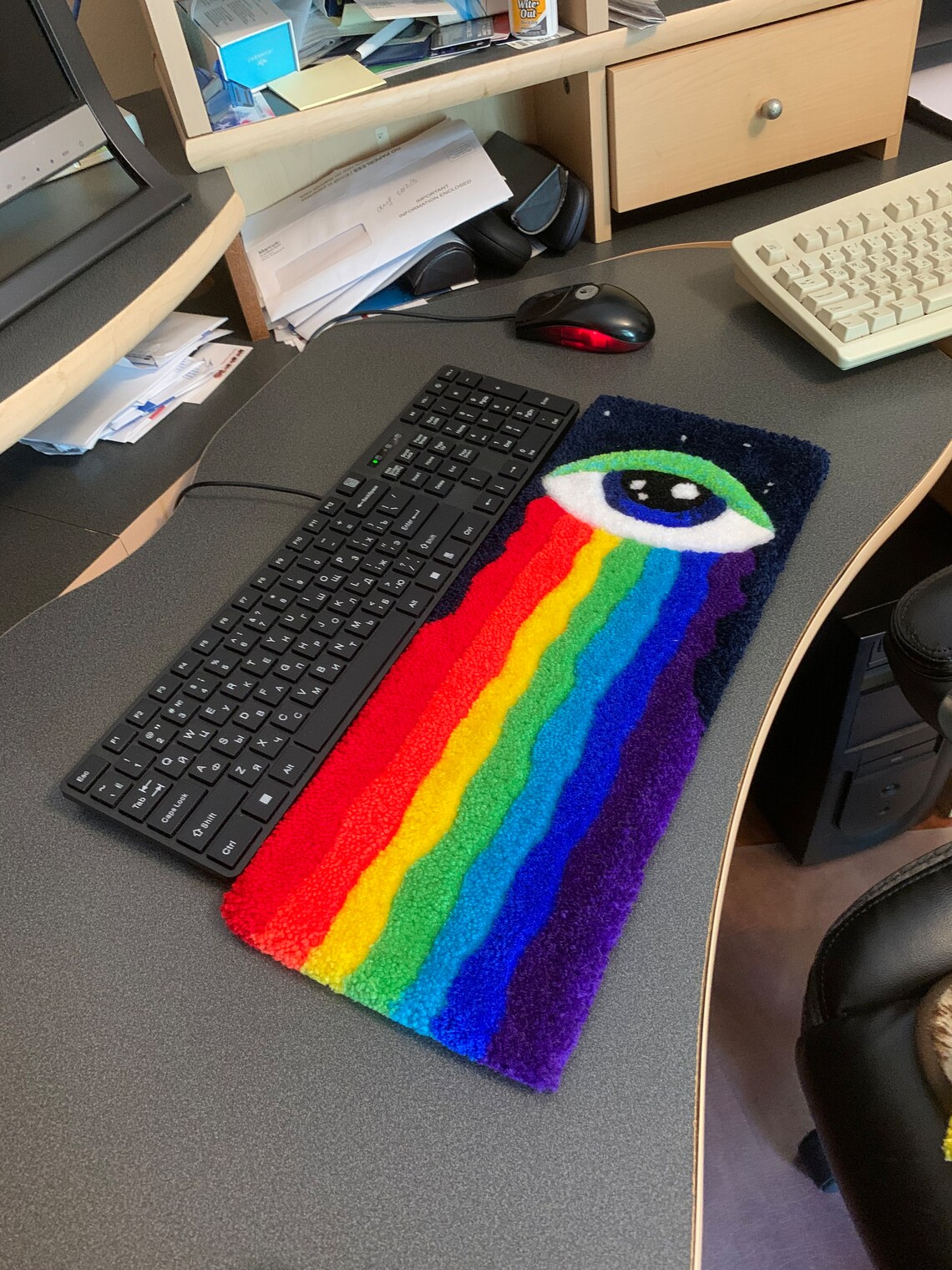 Fluffy Keyboard Rug Eye Rug Rainbow Keyboard Pad Rainbow Rug Eye Carpet ...