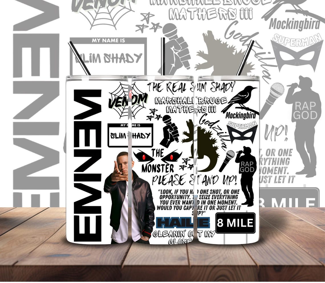 Eminem Inspired 20oz Tumbler PNG File Wrap - Etsy