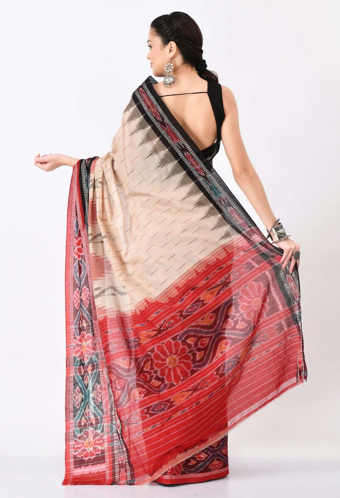 Buy Sambalpuri Ikkat Cotton Handloom Scot Dali Saree Gift for Her ...