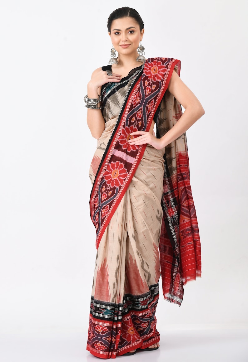 Sambalpuri Ikkat Cotton Handloom Scot Dali Saree Gift for Her - Etsy