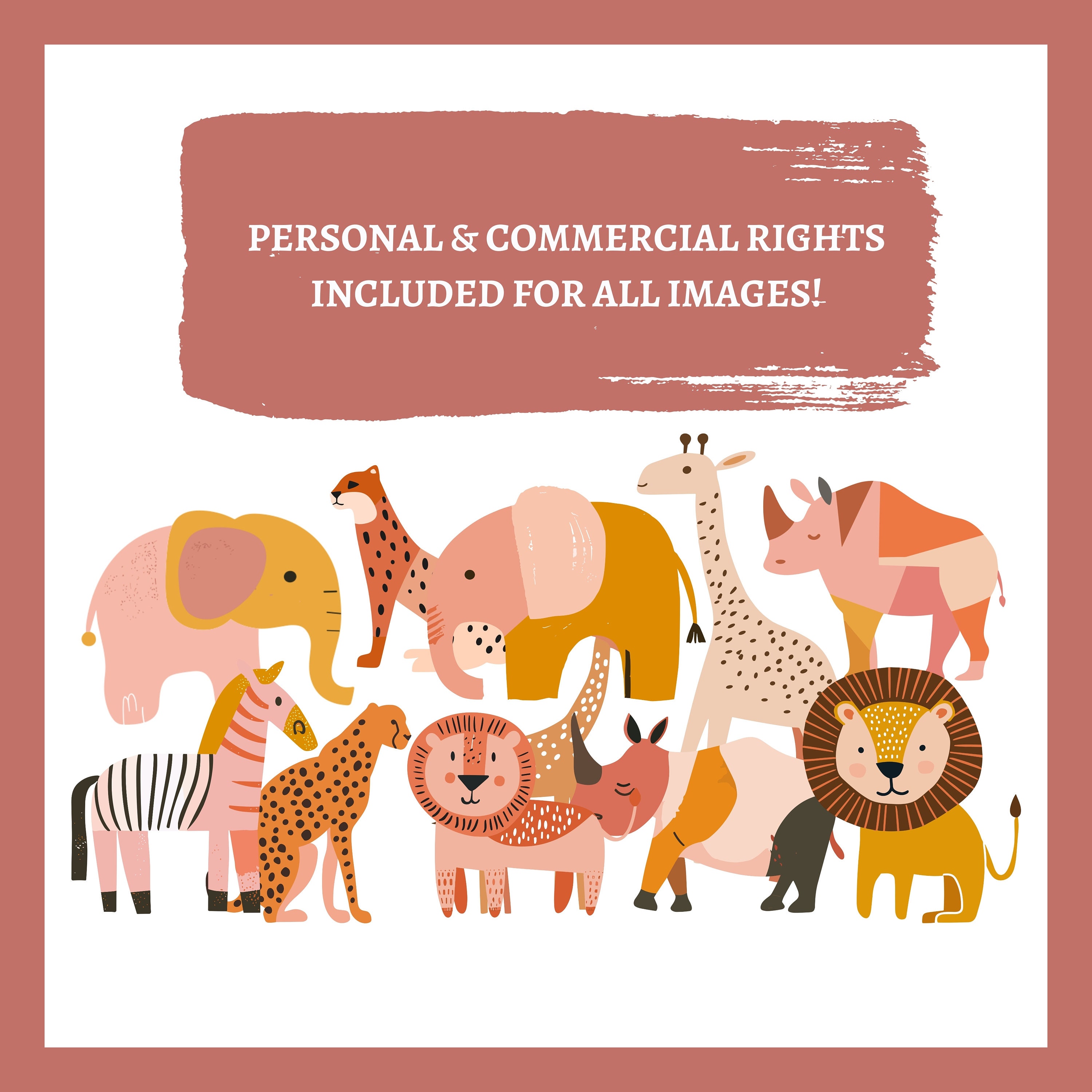 Safari Clipart Boho Safari Birthday Safari Baby Safari Nursery Mega ...