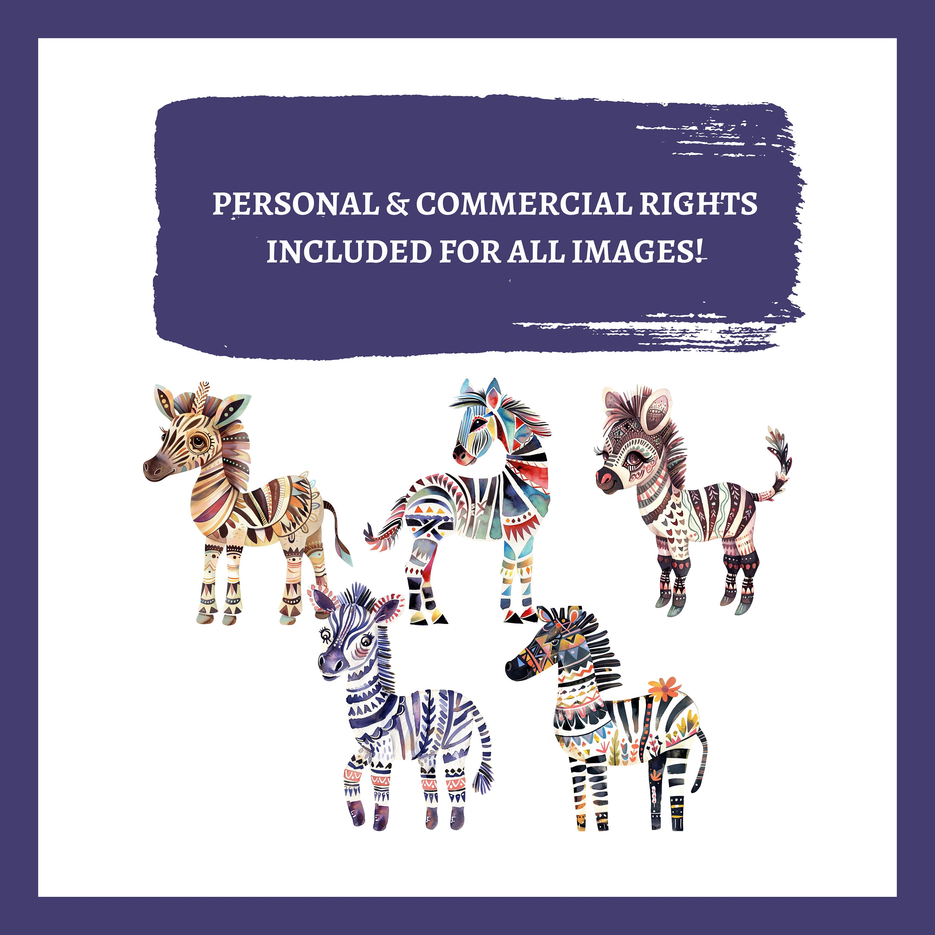 Cute Zebra Safari Clipart Cute Safari Clipart Tribal Africa Clipart ...