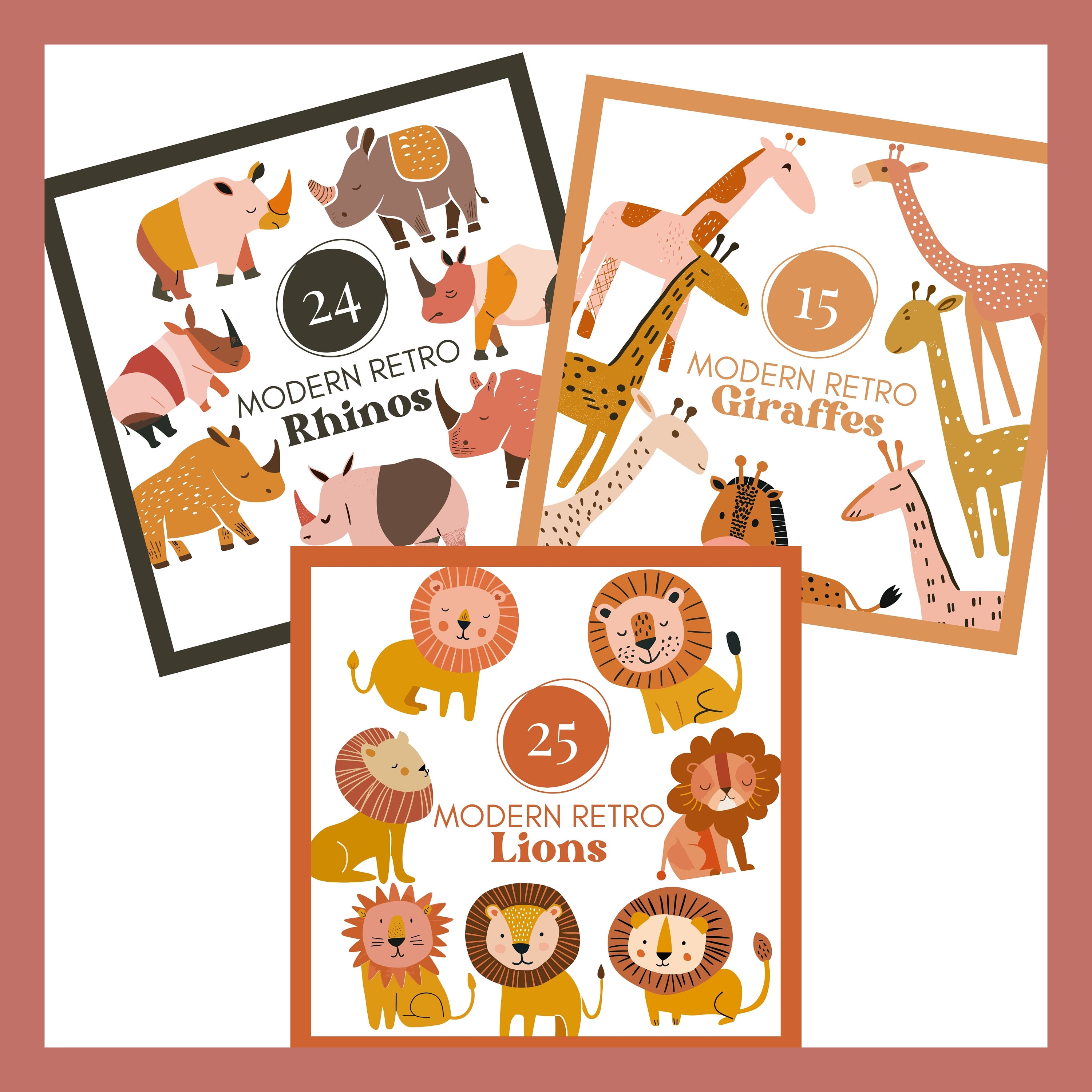 Safari Clipart Boho Safari Birthday Safari Baby Safari Nursery Mega ...