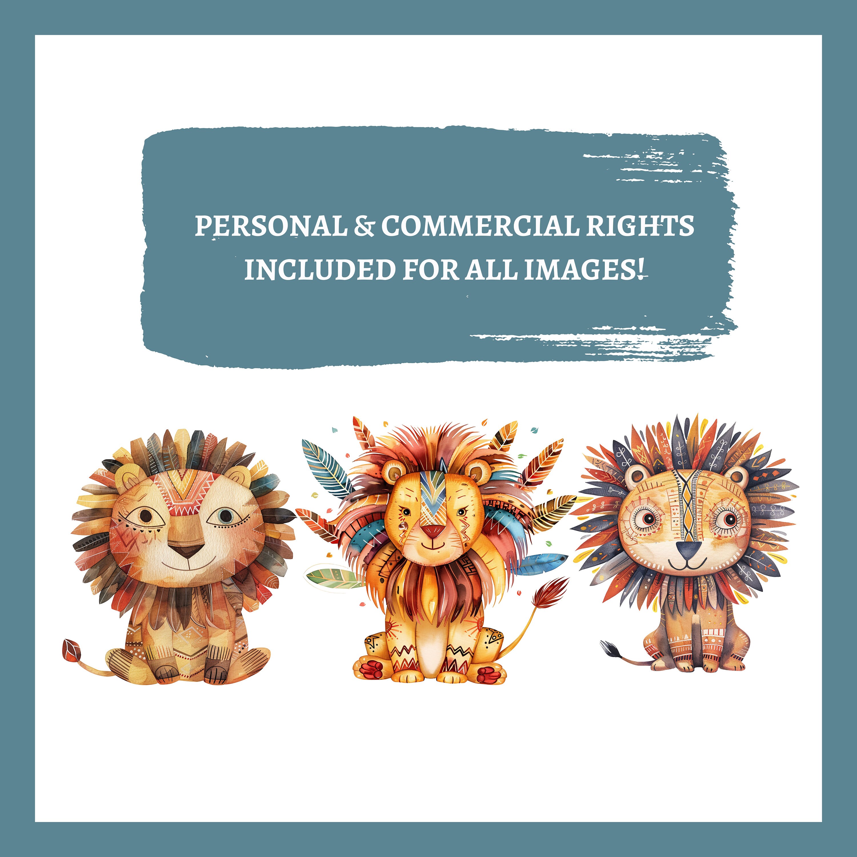 Cute Lion Safari Clipart Cute Safari Clipart Tribal Africa Clipart ...