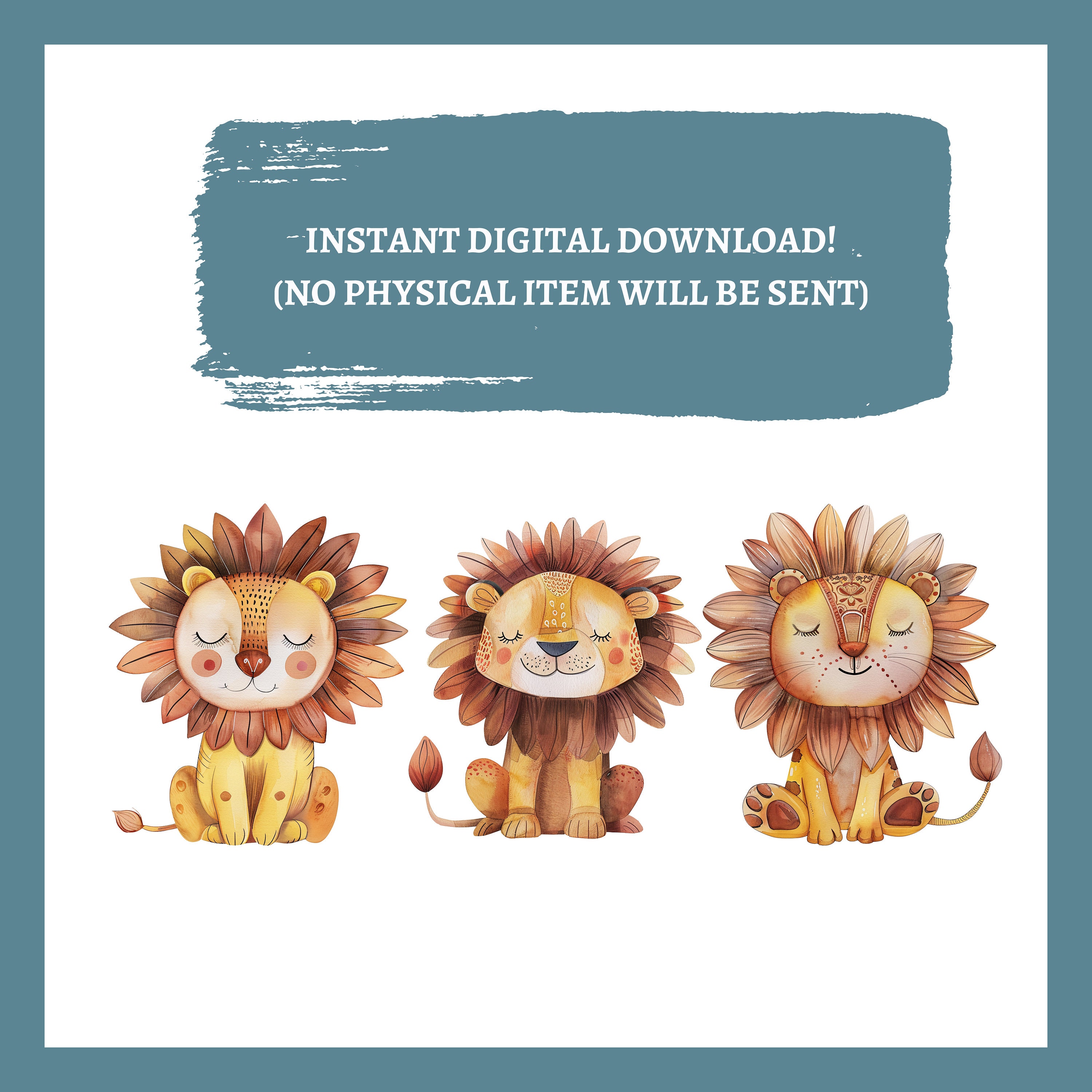 Cute Lion Safari Clipart Cute Safari Clipart Tribal Africa Clipart ...