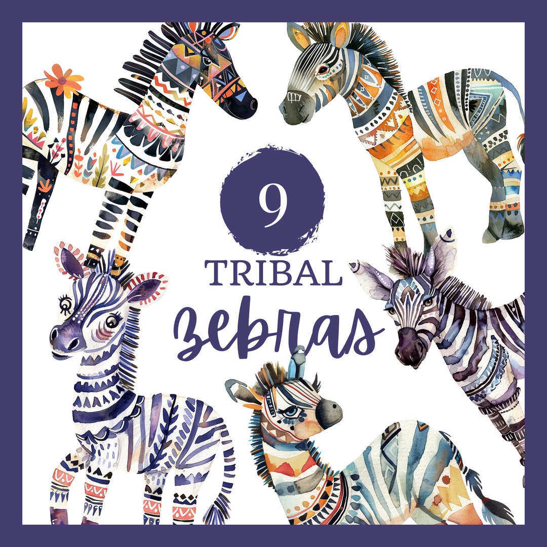 Cute Zebra Safari Clipart Cute Safari Clipart Tribal Africa Clipart ...