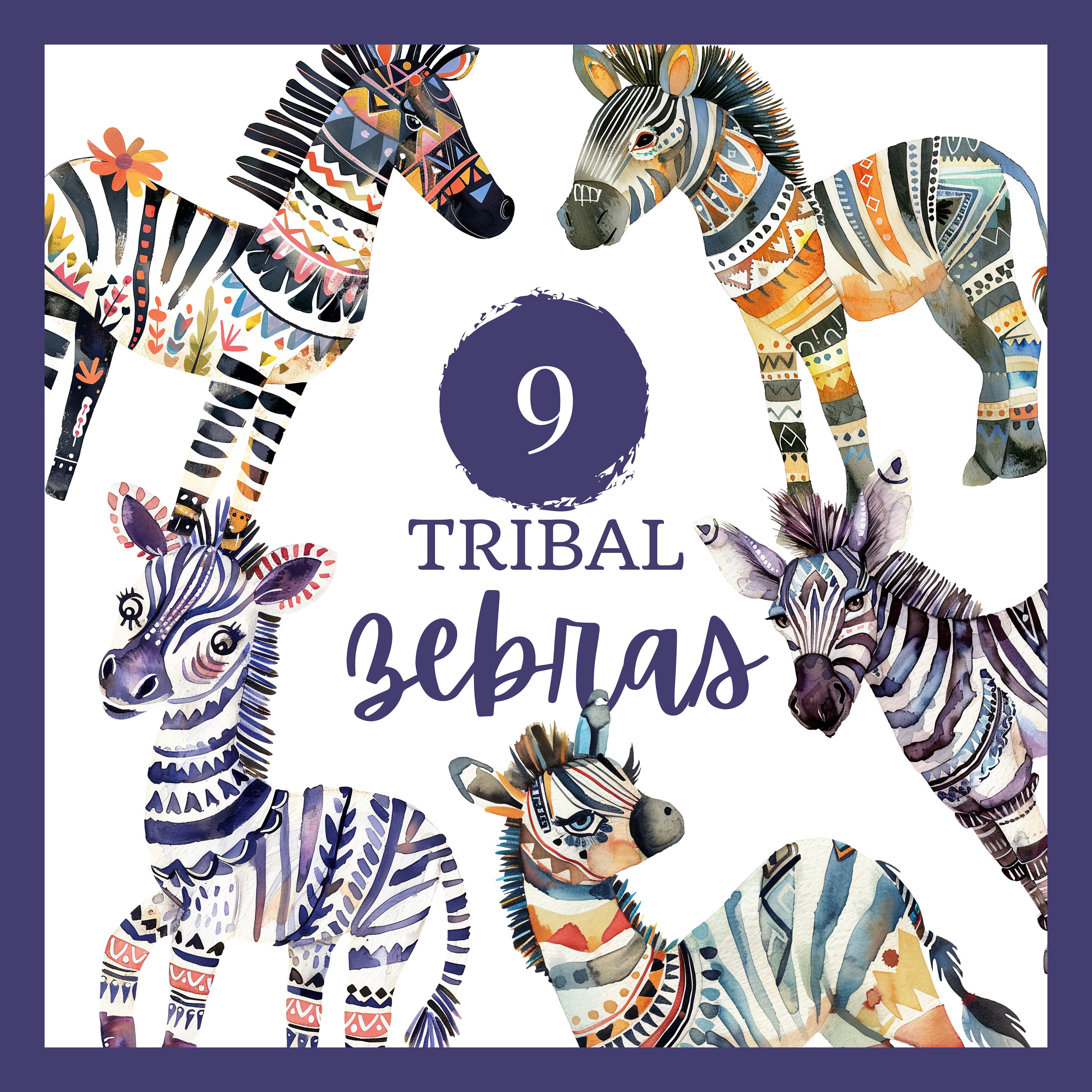 Cute Zebra Safari Clipart Cute Safari Clipart Tribal Africa Clipart ...