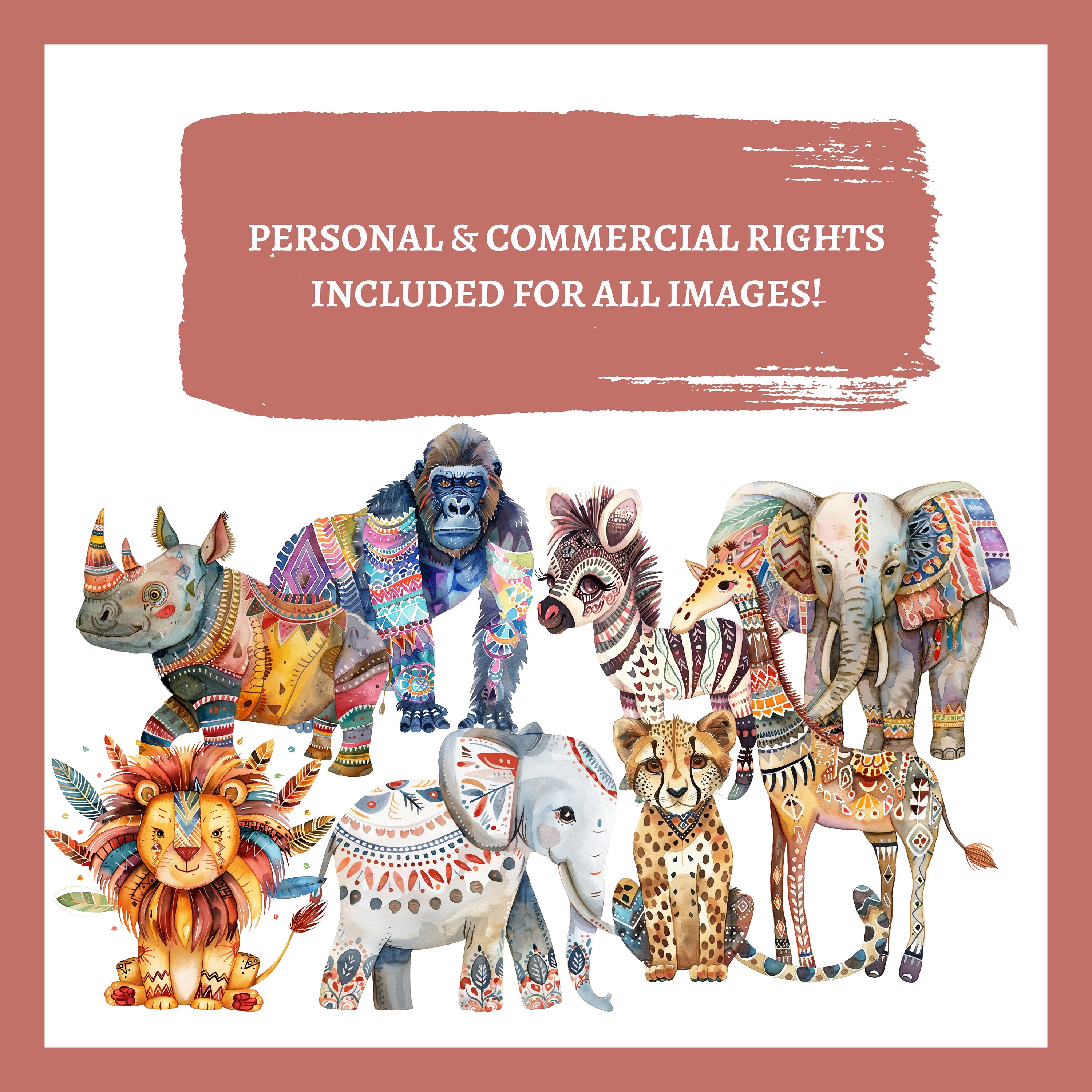 Cute Safari Clipart Cute Safari Clipart Tribal Africa Clipart Safari ...