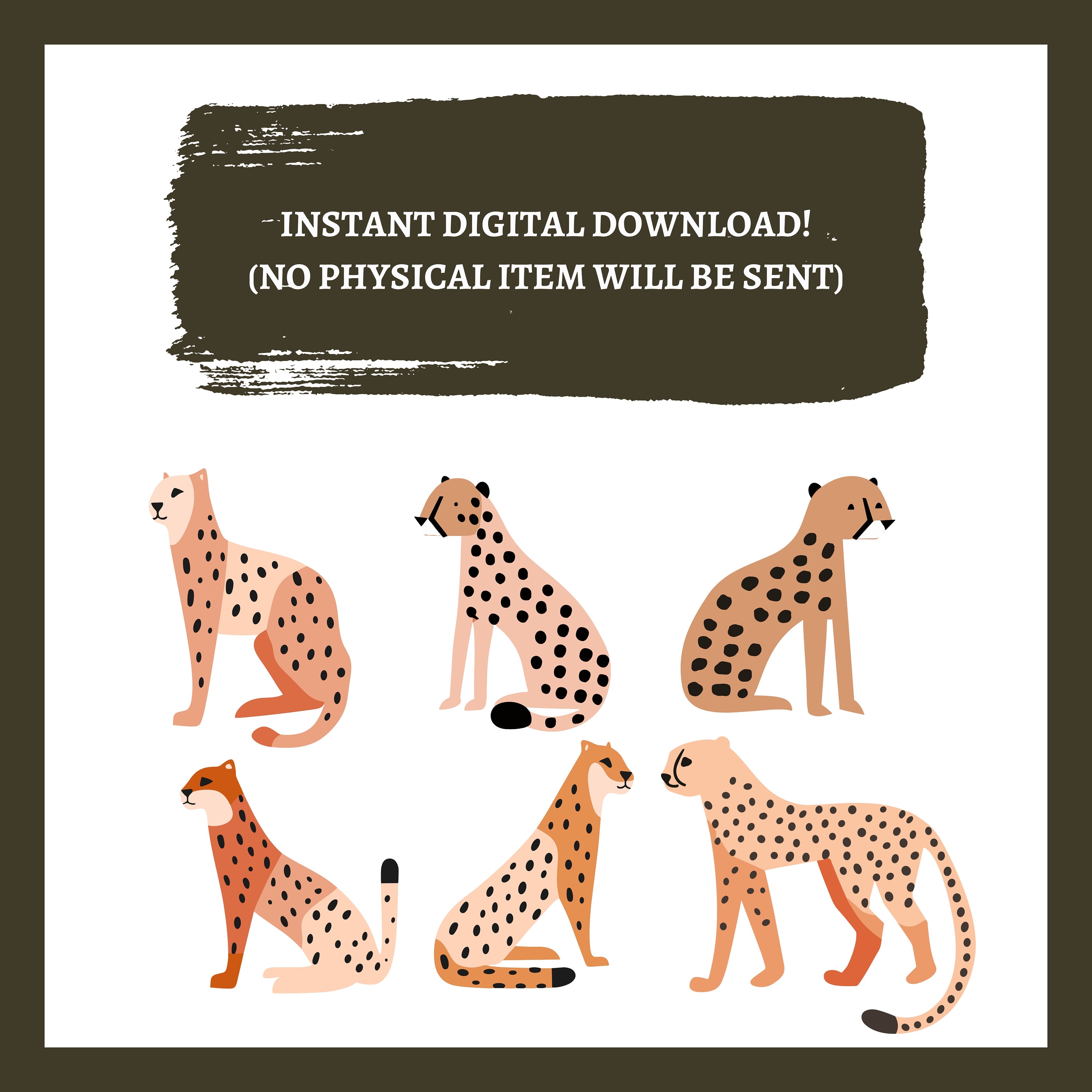 Cute Cheetah Clipart Cheetah Decoration Cheetah Themed Safari Clipart ...
