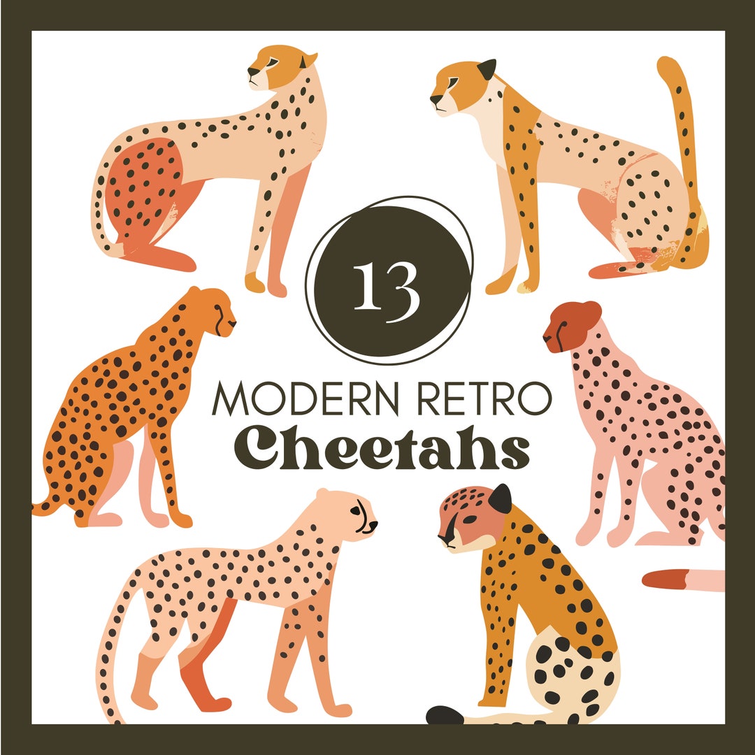 Cute Cheetah Clipart Cheetah Decoration Cheetah Themed Safari Clipart ...