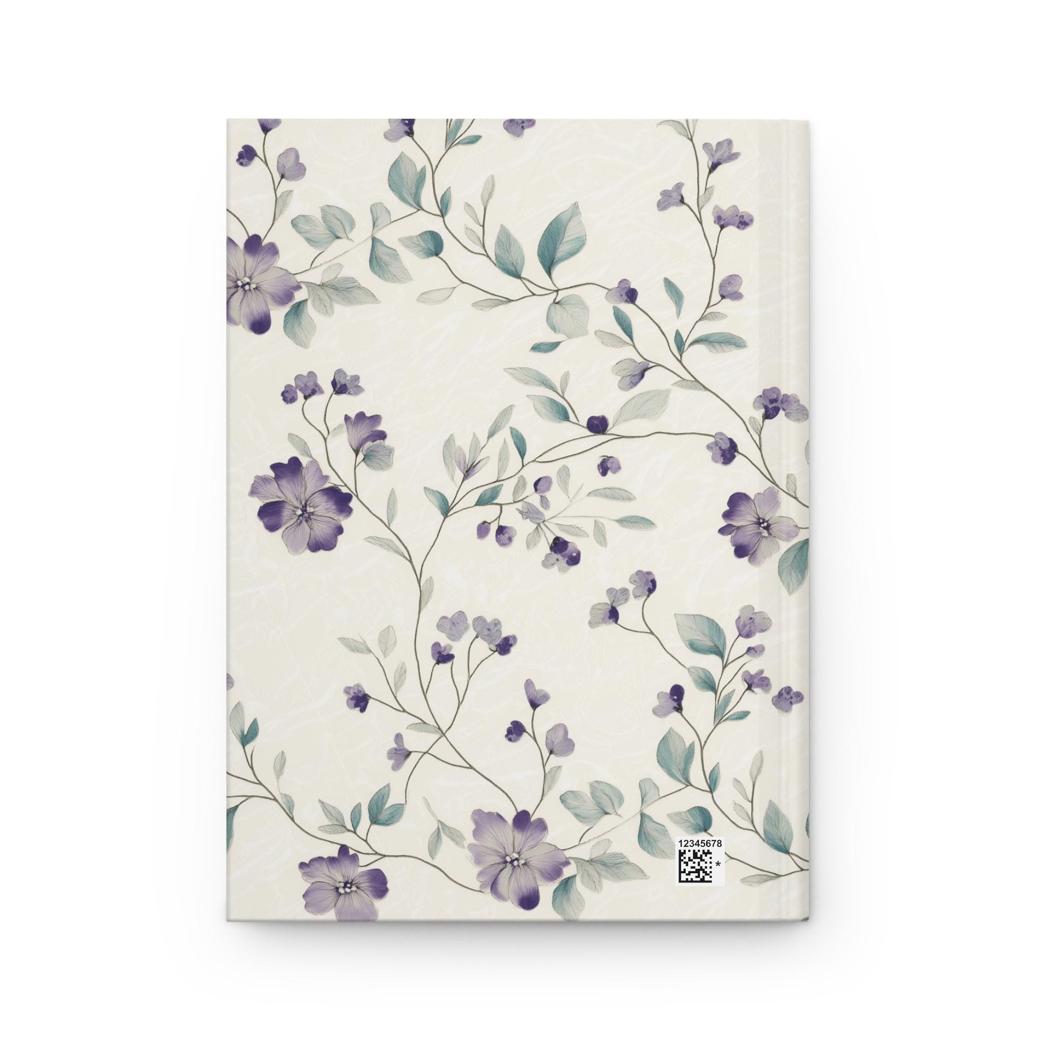 Customizable Floral Hardcover Journal: Embroidered Purple Flower Vines ...