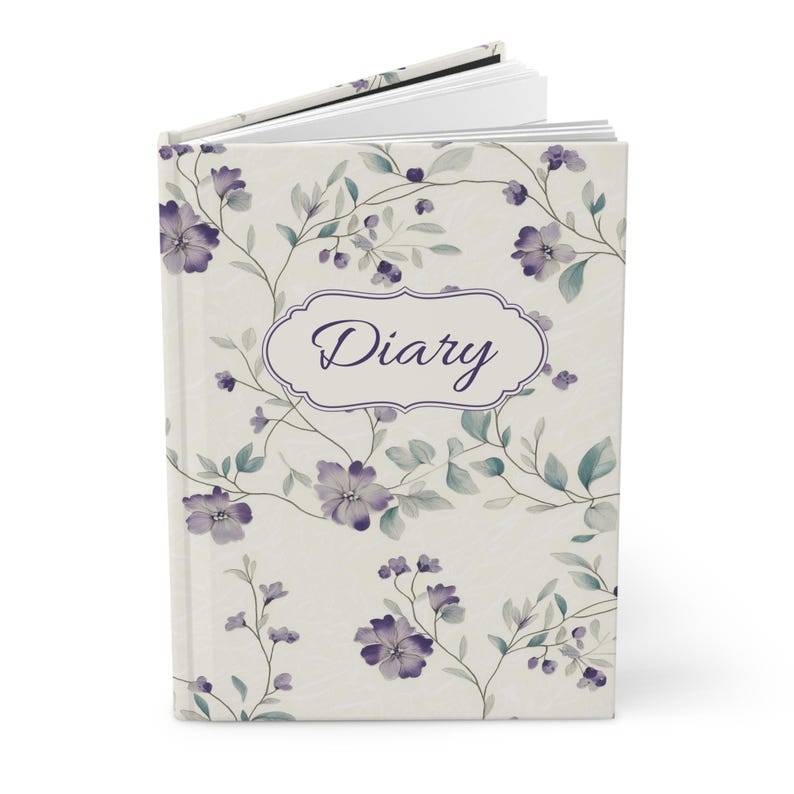 Customizable Floral Hardcover Journal Personalized Diary With Printed ...