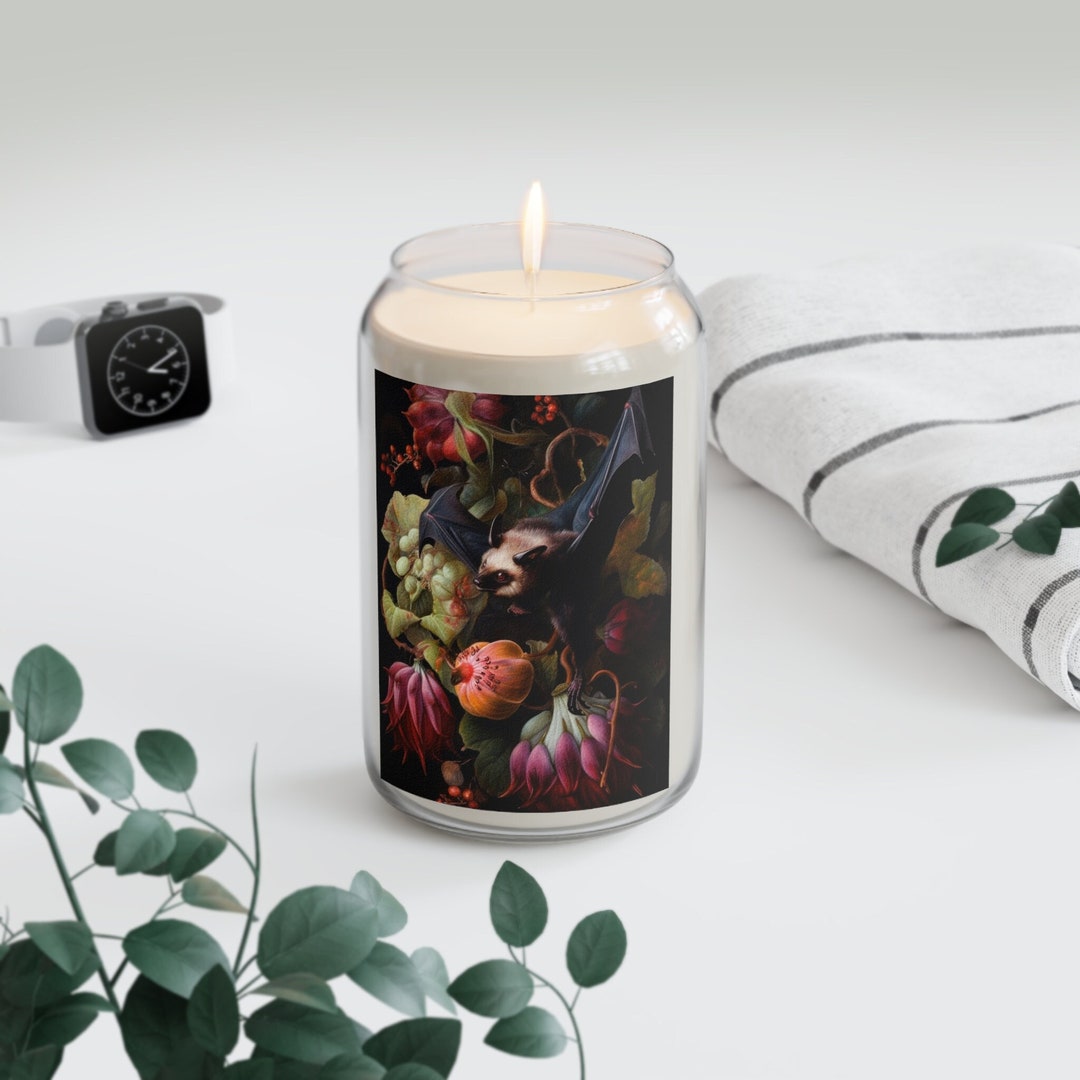 Whimsigoth Fruit Bat Candle - Gothic Floral Soy Wax Candle - Etsy