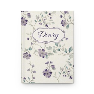 Customizable Floral Hardcover Journal - Personalized Diary With Printed ...