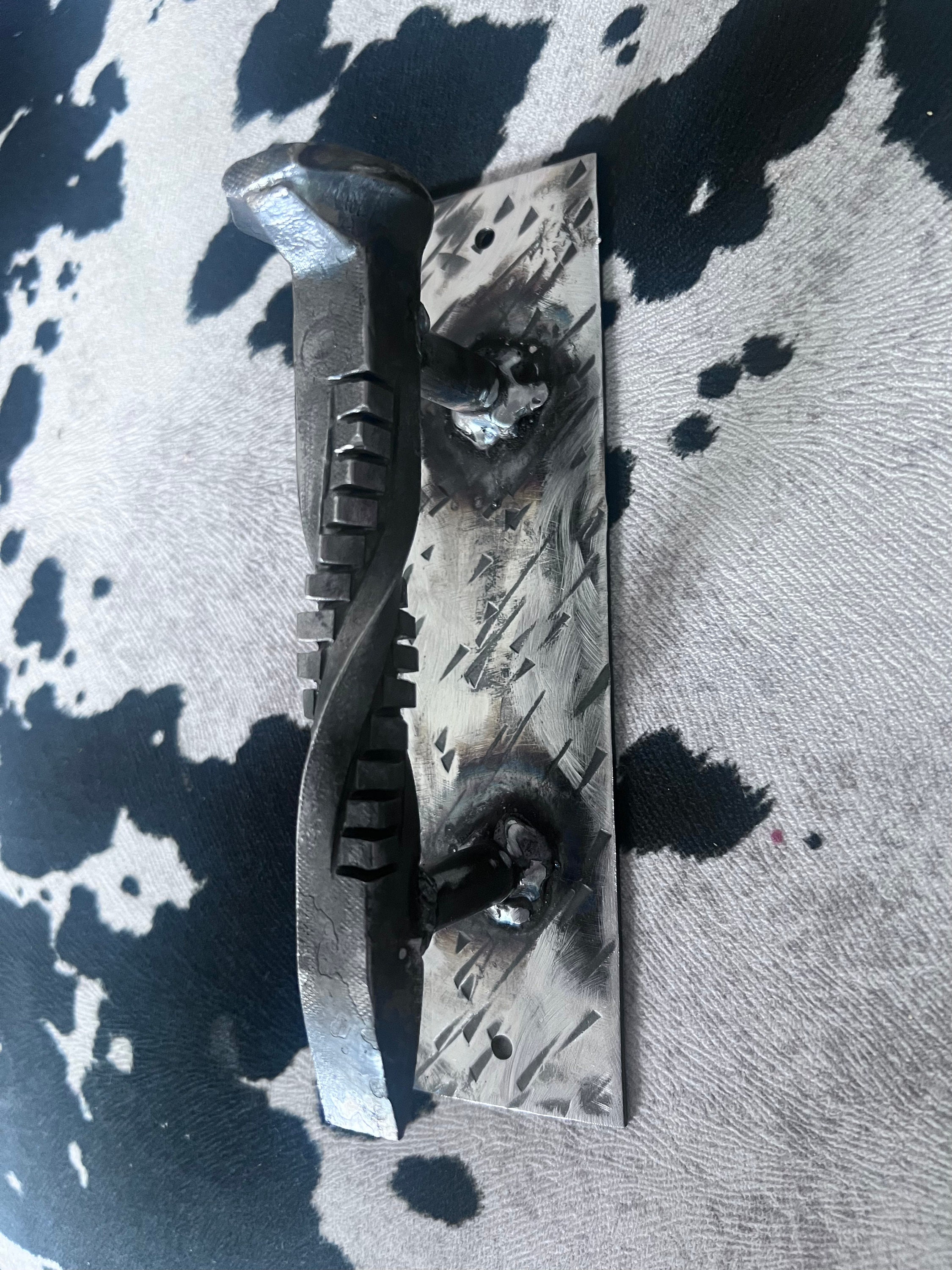 Hand Forged Railroad Spike Door Handle - Etsy