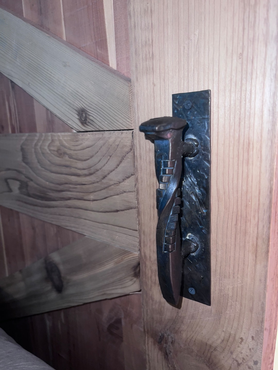 Hand Forged Railroad Spike Door Handle - Etsy
