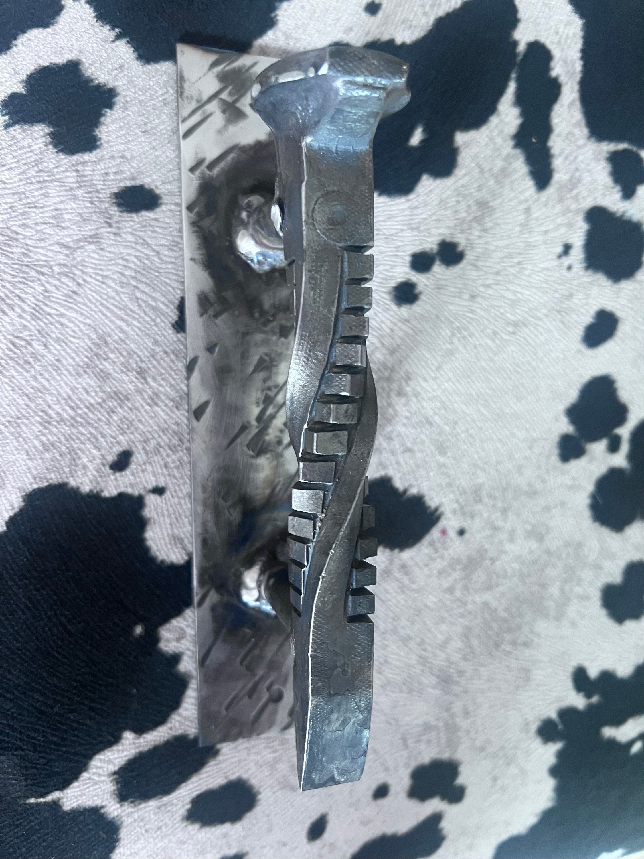Hand Forged Railroad Spike Door Handle - Etsy