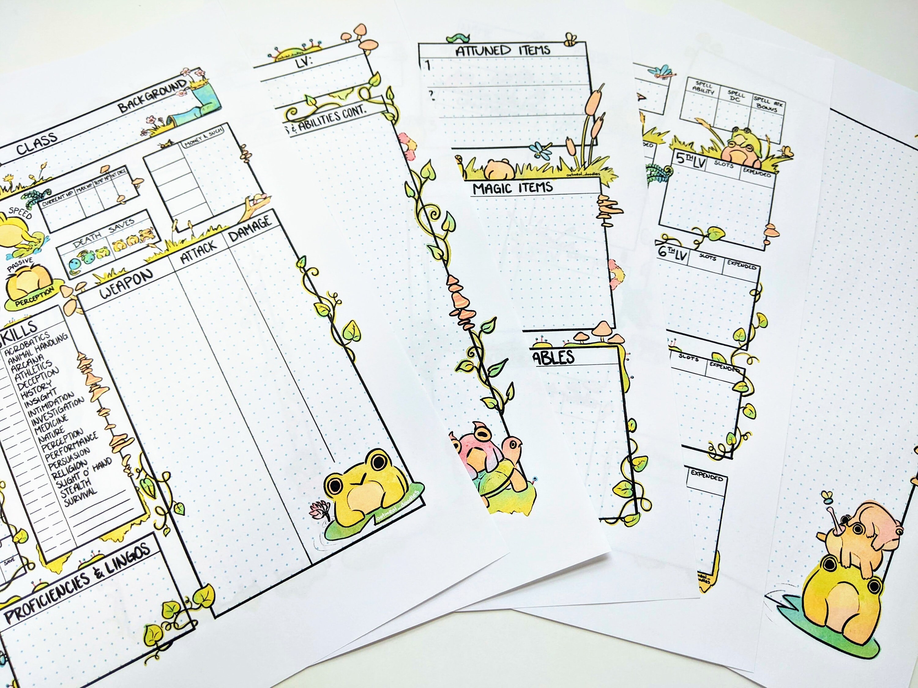 Frog Pond: Dnd 5e Character Sheet - Etsy New Zealand