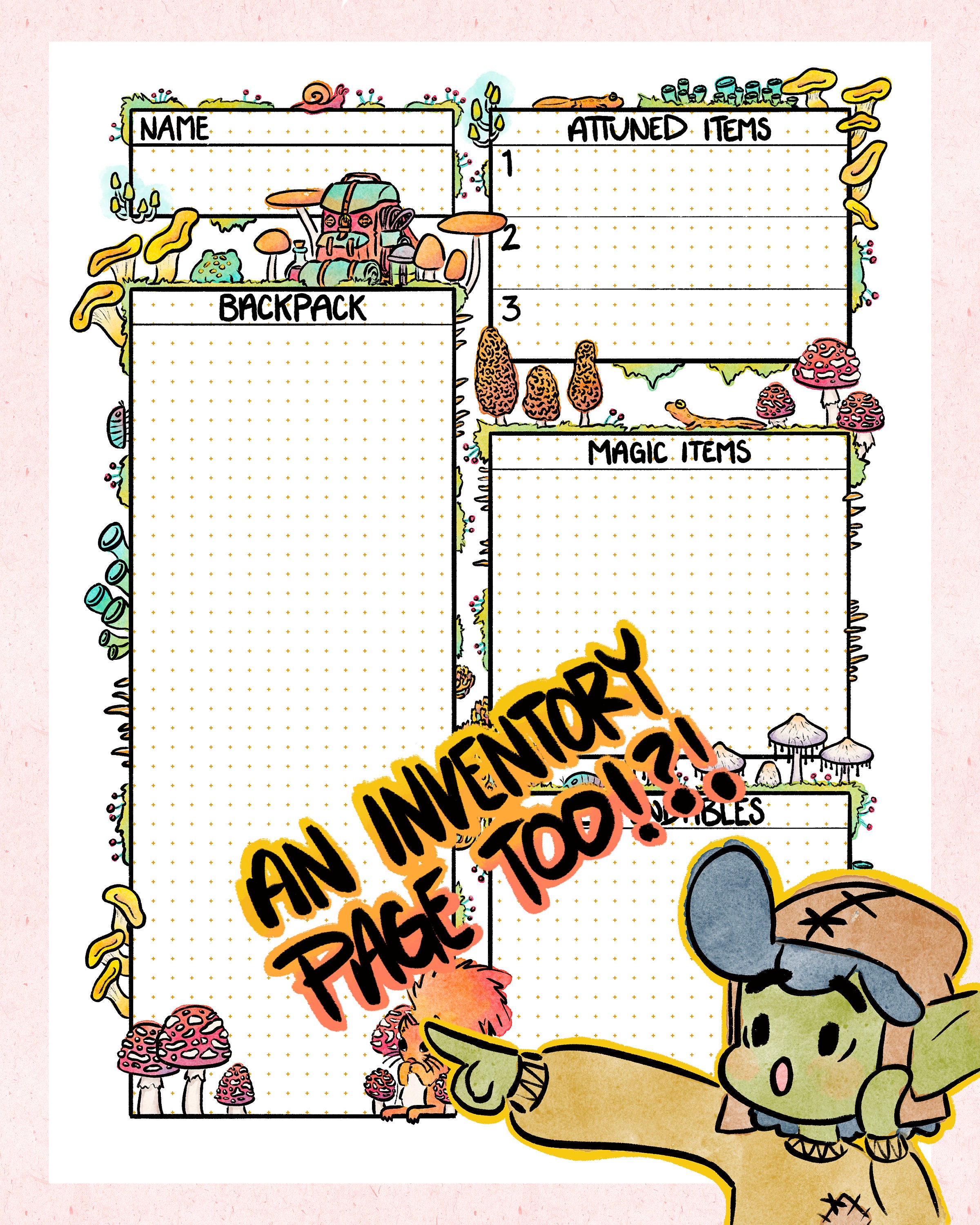 Many, Many, Mushrooms: Dnd 5e Character Sheets - Etsy